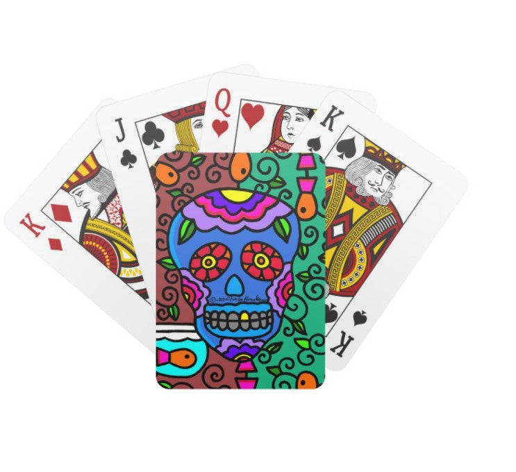 Playing Cards: Sugar Skull Blue – Houskastore